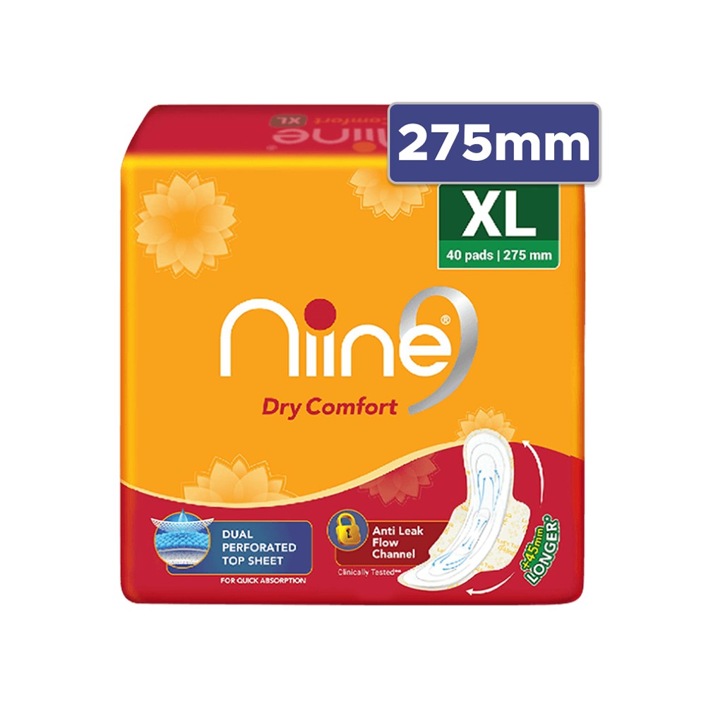 Niine Dry Comfort Sanitary Pads (XL, 275 mm) Price - Buy Online at ₹240 ...