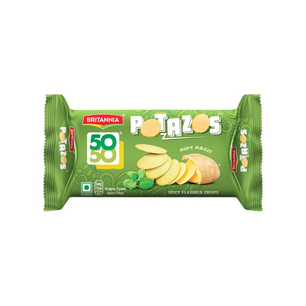 Britannia 50-50 Potazos Spicy Flavoured Crisps (Mint Magic) Price - Buy ...