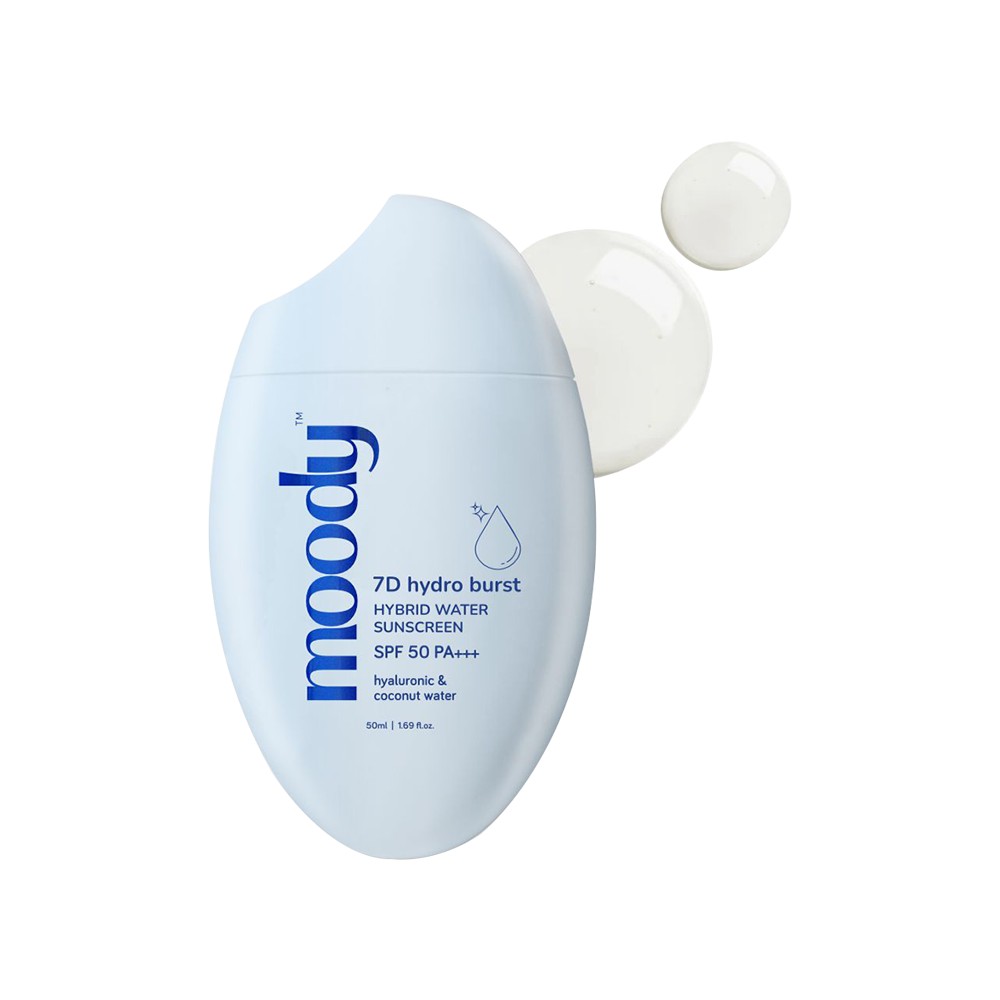 Moody Sunscreen with Hyaluronic & SPF 50 PA +++ UVA/B Broad Spectrum ...