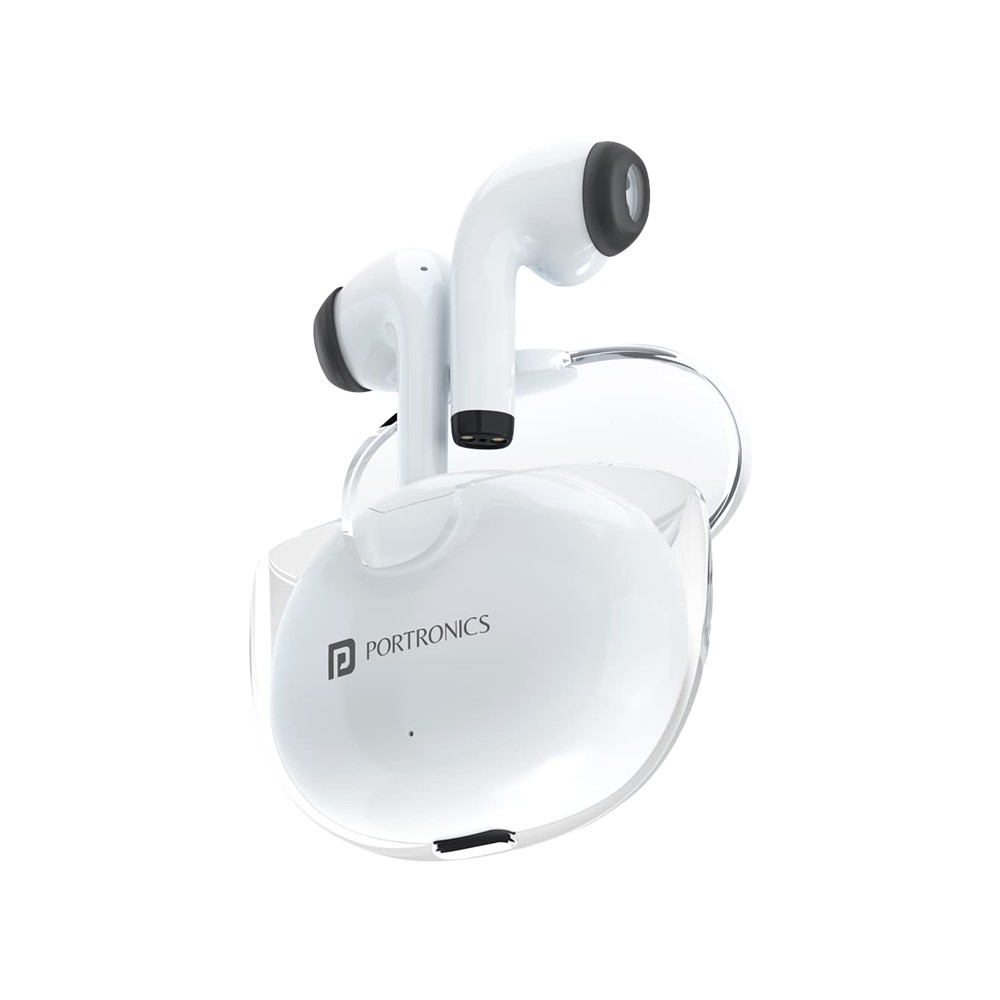 Portronics Harmonics Twins S4 Smart TWS Bluetooth Earbuds (White) Price ...