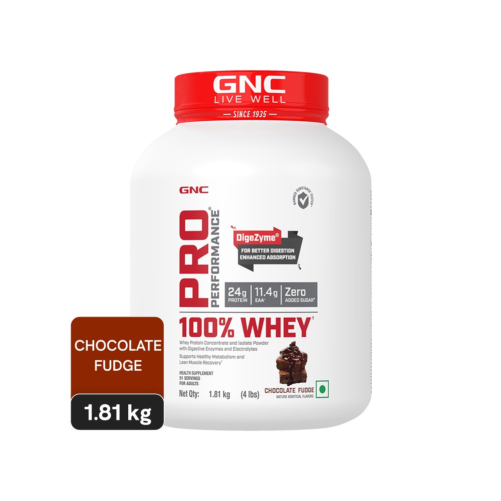 GNC Pro Performance 100% Whey Protein Powder (Chocolate Fudge) Price ...