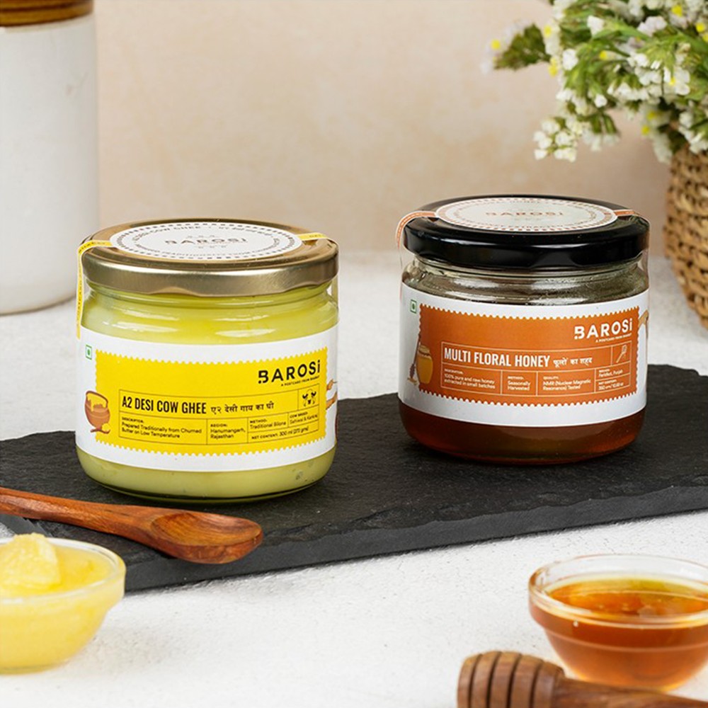 Barosi A2 Desi Cow Ghee & Multi Floral Honey Gift Pack Price - Buy ...