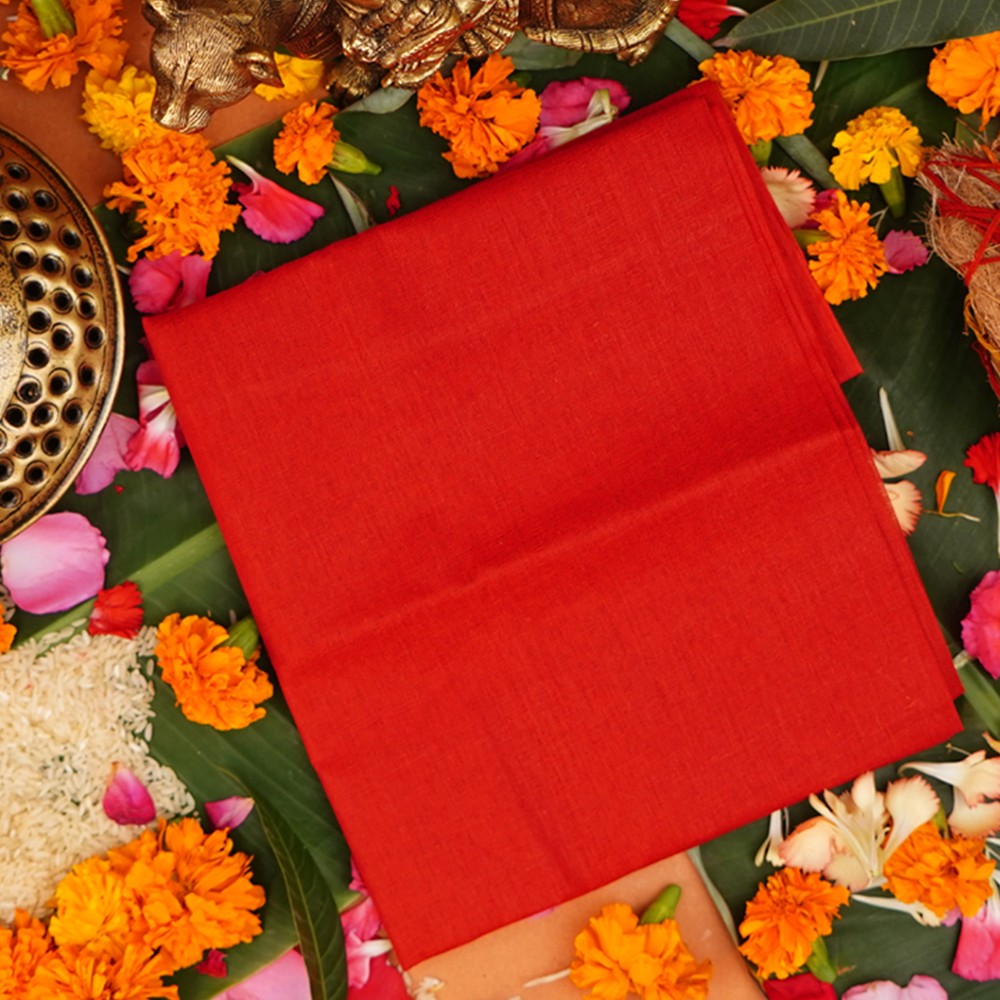 Red Pooja Cloth by ServDharm Price - Buy Online at ₹80 in India