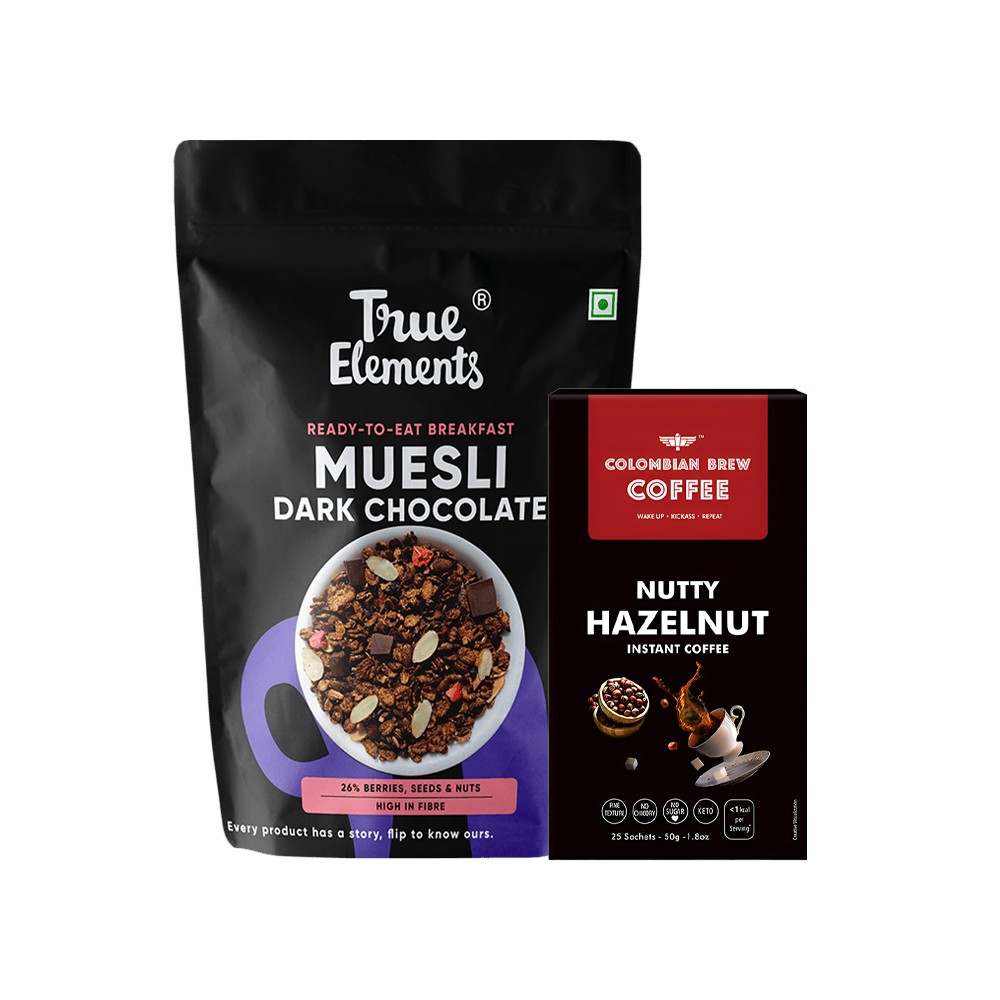 Colombian Brew Coffee Nutty Hazelnut Instant Coffee + True Elements ...
