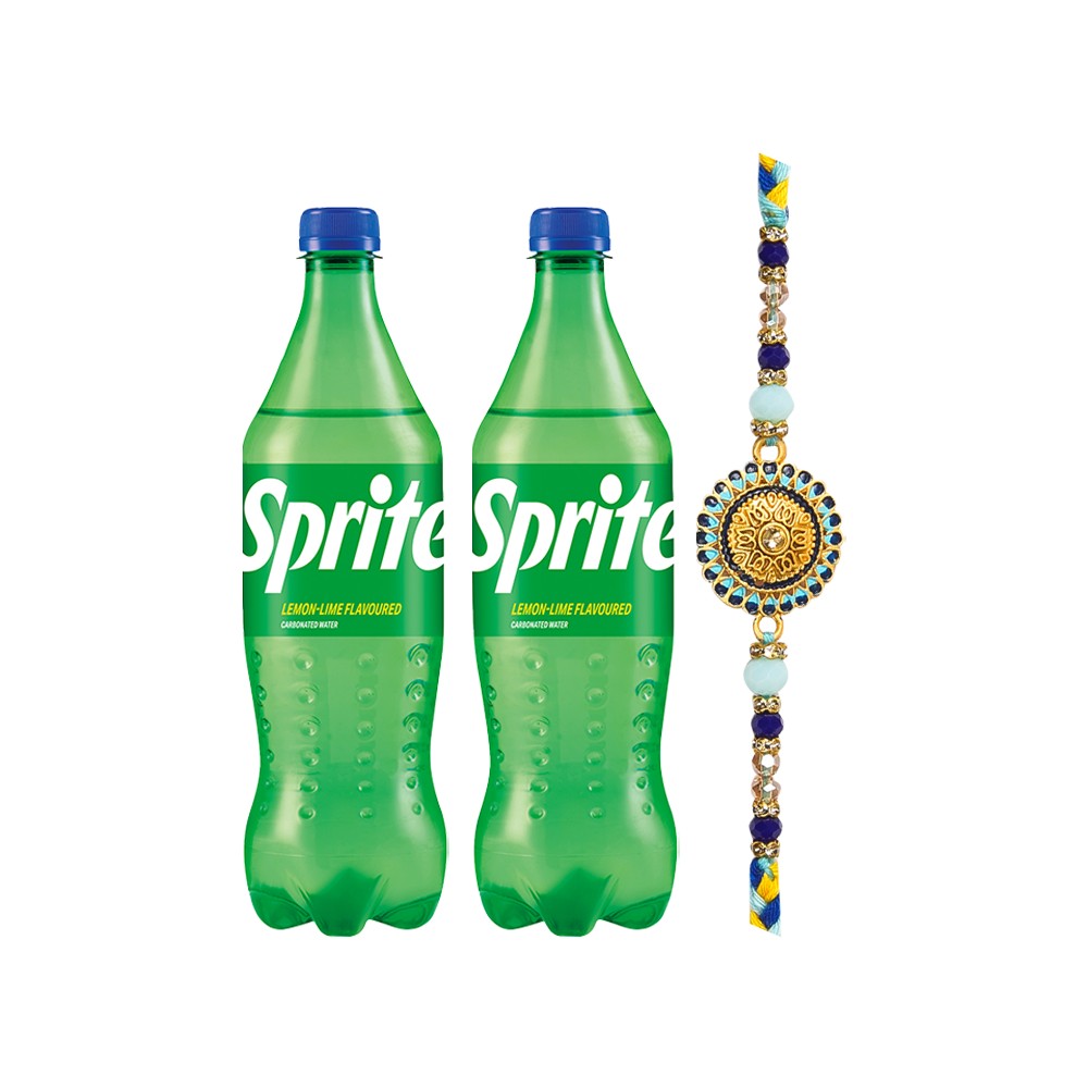 Sprite Lime Flavored Soft Drink 750 ml + Enamelled Rakhi (Blue & Yellow ...