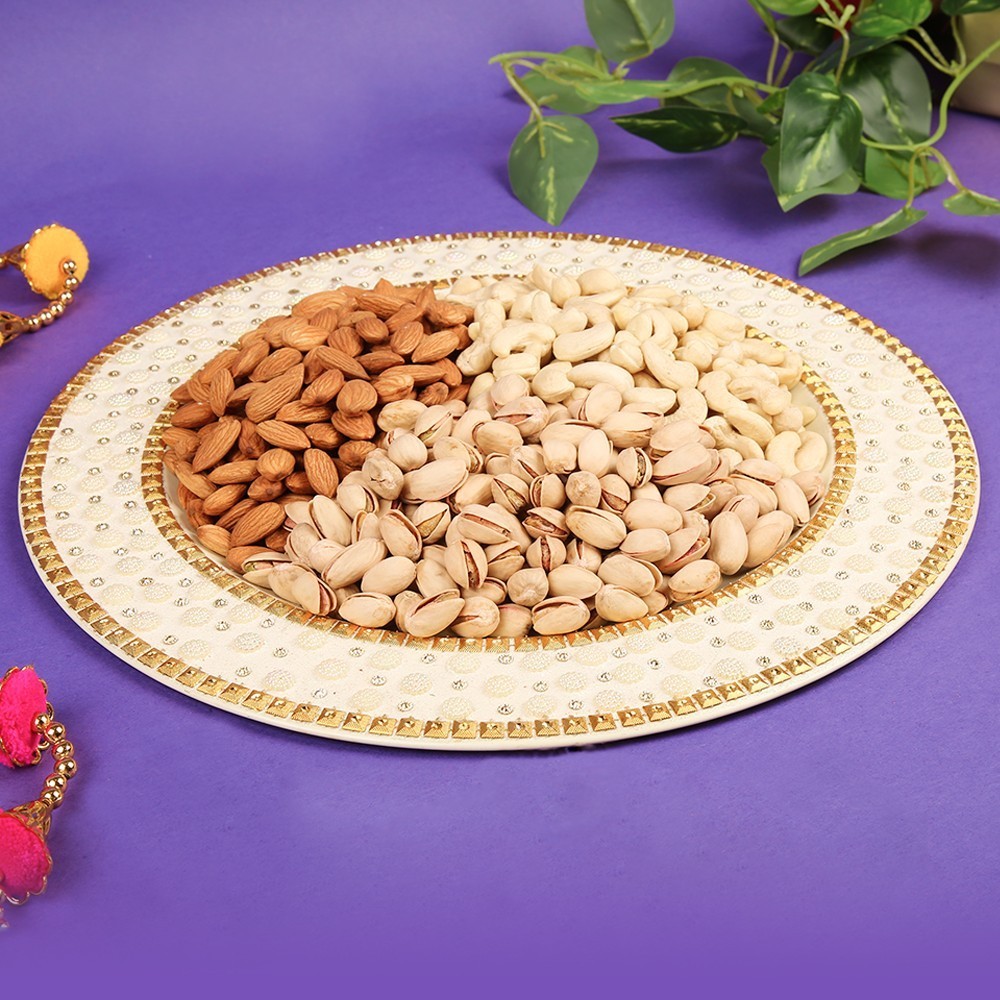 Shakuntlam Dry Fruits Gift Thali - White Pearl Price - Buy Online at ...