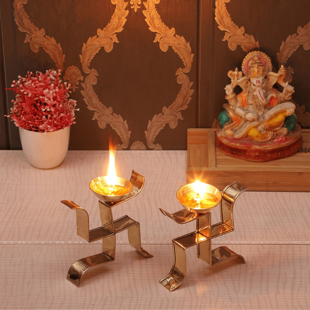 Standing Satiya Diya (Golden) - Amaya Decors Price - Buy Online at ₹659 ...