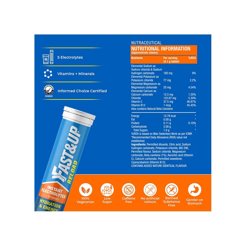 Fast&Up Reload Instant Electrolyte (Blueberry Effervescent Tablets ...