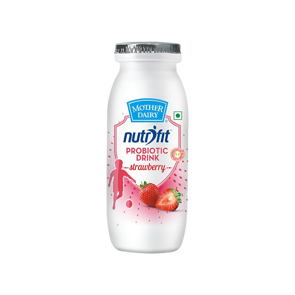 Mother Dairy Nutri Fit Probiotic Drink Strawberry Lassi Price - Buy ...