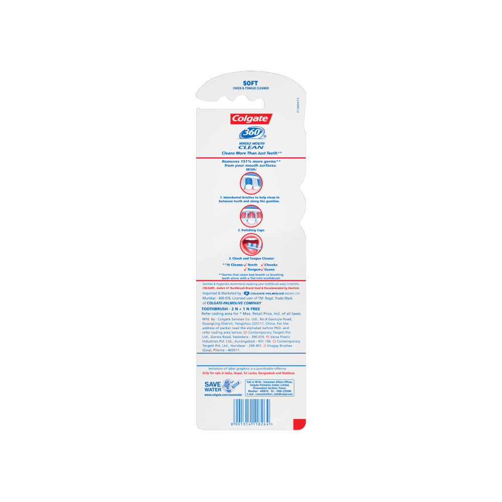 Colgate 360 Whole Mouth Clean Toothbrush Price - Buy Online at Best ...