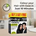 Indica Easy Shampoo Hair Colour Kit (Natural Black 1) Buy 3 Get 1 Free ...