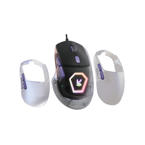 Kreo Griphin Grip Wired Gaming Mouse (with 3 Swappable Shells, Black ...