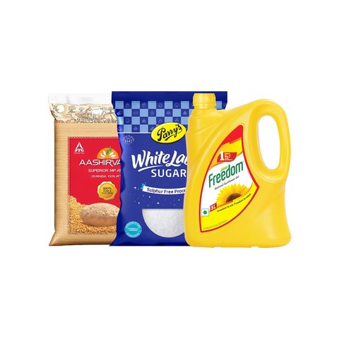 Aashirvaad Superior MP Whole Wheat Atta (5 kg) + Parry's White Label ...