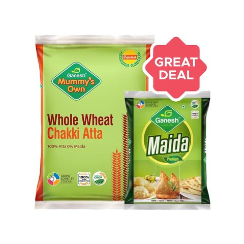 Ganesh Maida + Ganesh Whole Wheat Chakki Atta Combo Price - Buy Online ...