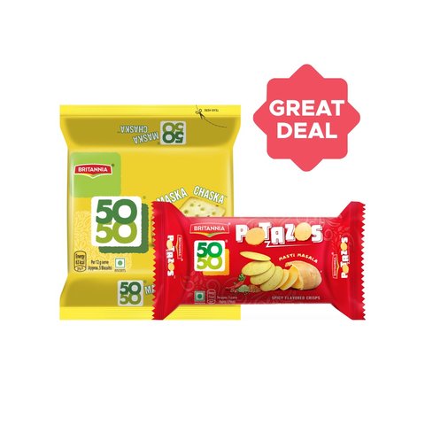 Britannia 5050 Potazos Crisps + Britannia 5050 Maska Chaska Sweet ...