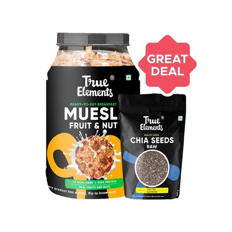 True Elements Elements Muesli with Real Fruits & Nuts + Elements Raw ...
