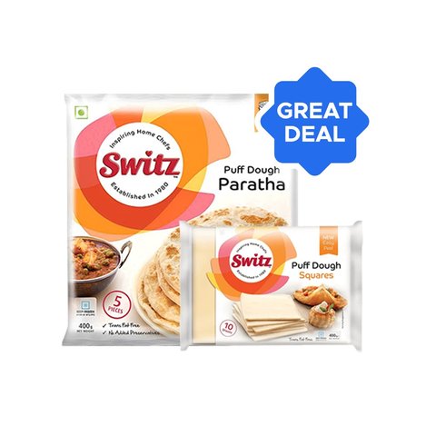 Switz Puff Pastry Dough Sheets + Switz Puff Dough Paratha (Frozen ...