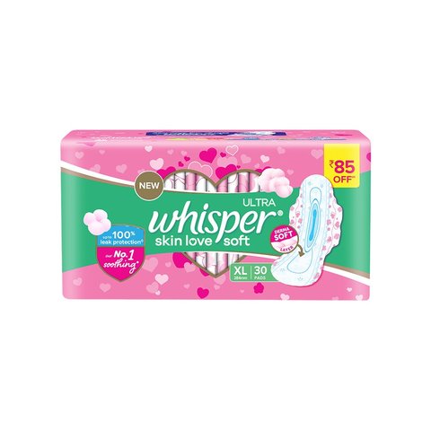 Whisper Ultra Skin love Soft Sanitary Pads Price - Buy Online at ₹320 ...