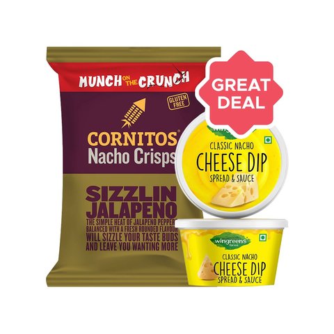 Wingreens Farms Classic Nacho Cheese Dip + Cornitos Sizzlin Jalapeno ...