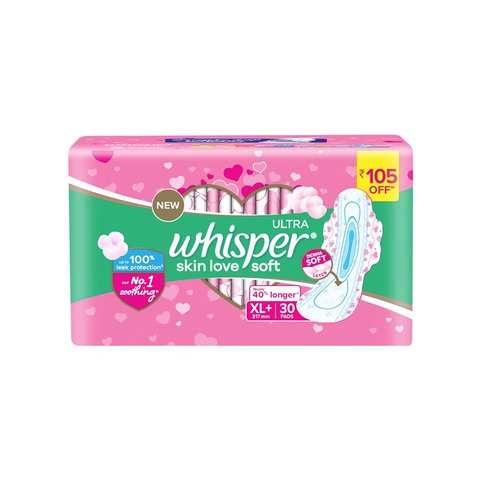 Whisper Ultra Skin Love Soft Sanitary Pads Price - Buy Online at ₹380 ...