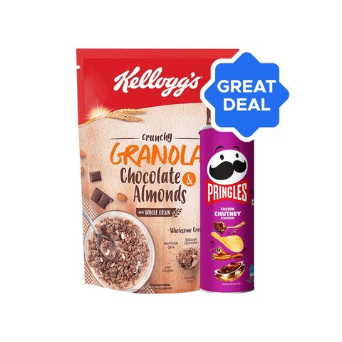 Kellogg's Crunchy Granola Chocolate & Almonds Cereal + Pringles Fusion ...