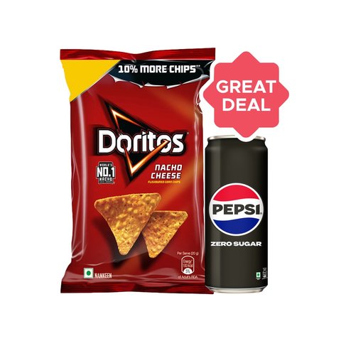 Doritos Cheese Nachos + Pepsi Black Zero Sugar Diets & Lights Combo ...