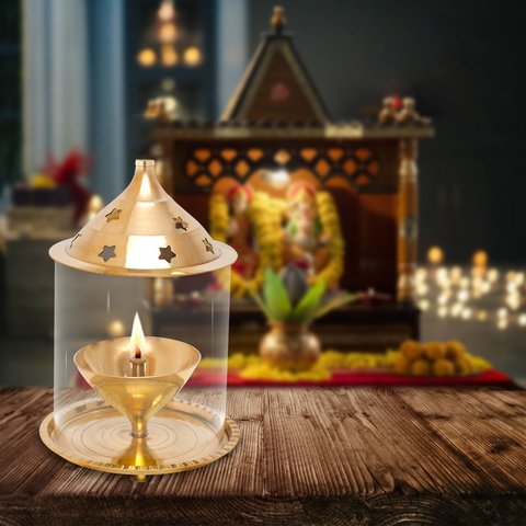 Brass Aaradhya Akhand Diya by Shubhkart Price - Buy Online at ₹567 in India
