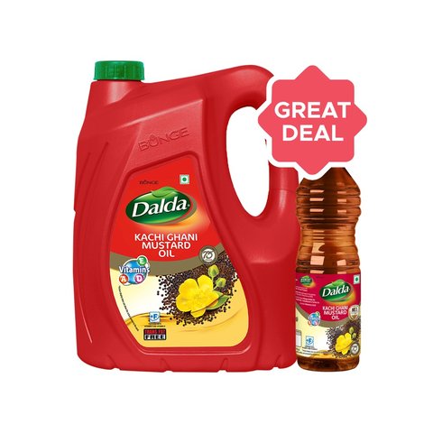 Dalda Kachi Ghani Mustard Oil 1l + 5l Combo Price - Buy Online at ₹724 ...