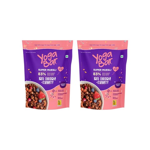 Yoga Bar Dark Chocolate & Cranberry Muesli - Pack of 2 Price - Buy ...