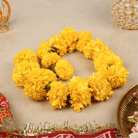 Fresh Garland - Yellow Marigold (Genda) Price - Buy Online at Best ...