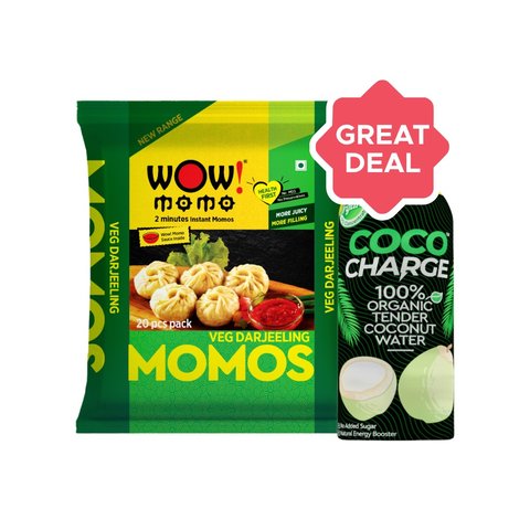 Wow! Momo Veg Darjeeling Momos (Frozen) + Wow! Coco Charge Organic ...