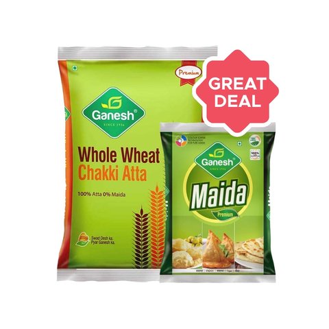 Ganesh Whole Wheat Chakki Atta + Maida Combo Price - Buy Online at Best ...