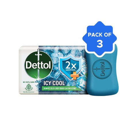 Dettol Icy Cool Bathing Soap 125 g - Pack of 3 Price - Buy Online at ...