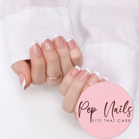 Pep Nails Square Press On Nails (Natural Nude White French) Price - Buy ...
