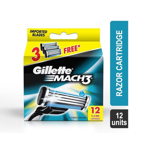 Gillette Mach 3 Razor Cartridge - 12 units Price - Buy Online at Best ...