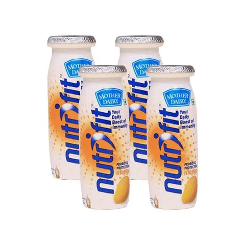 Mother Dairy Nutri Fit Probiotic Drink Mango Lassi - Pack of 4 Price ...