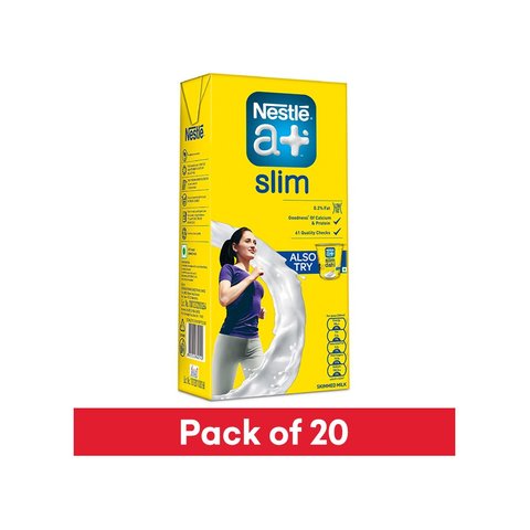 Nestle a+ Slim Skimmed Milk - Pack of 20 Price - Buy Online at Best ...