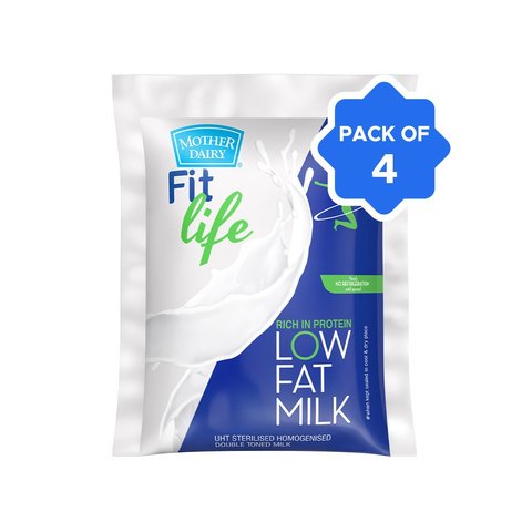 Mother Dairy FIT Lite Double Toned Milk (Low Fat) - Pack of 4 Price ...
