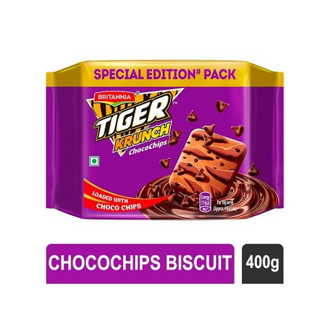 Britannia Tiger Krunch Chocochips Biscuit Price - Buy Online at ₹75 in ...