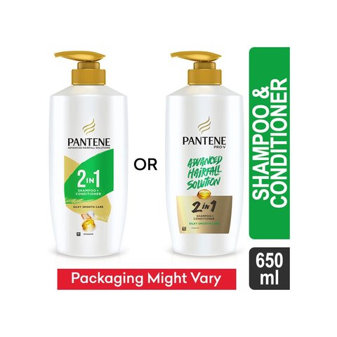 Pantene Advanced Hairfall Solution & Silky Smooth Care 2 in 1 Shampoo ...