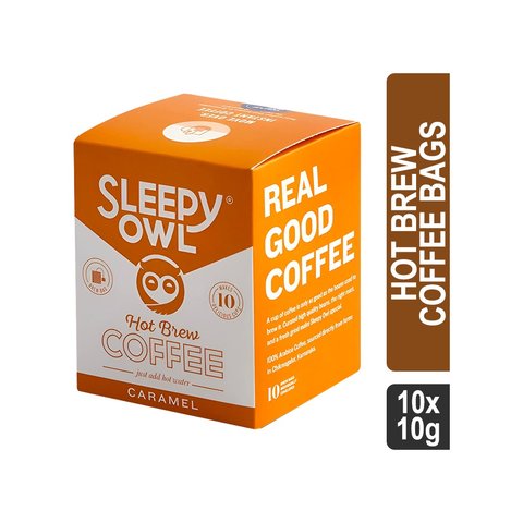 Sleepy Owl Caramel Hot Brew Coffee Bags - Pack of 10 Price - Buy Online ...