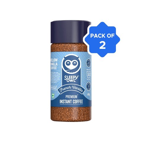Sleepy Owl French Vanilla Premium Instant Flavoured Coffee - Pack of 2 ...