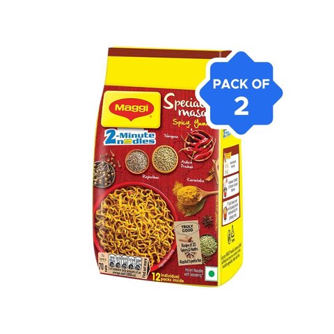 Maggi Special Masala Spicy Instant Noodles - Pack of 12 - Pack of 2 ...