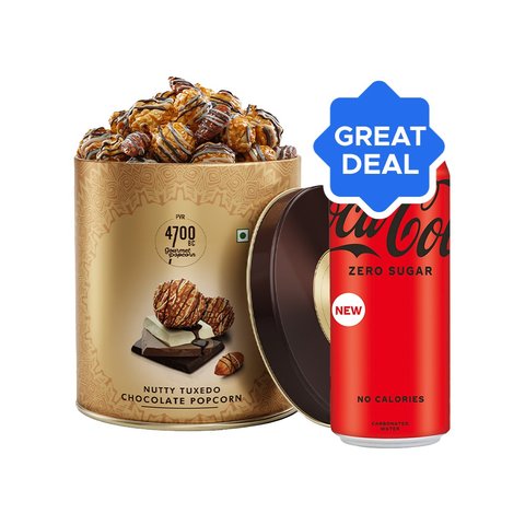 4700BC Nutty Tuxedo Chocolate Popcorn + Coca-Cola Zero Sugar Soft Drink ...