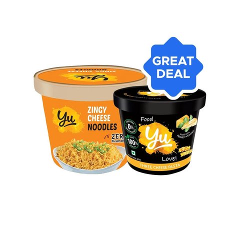 Yu Zingy Cheese Instant Cup Noodles + Yu Three Cheese Instant Pasta Cup ...