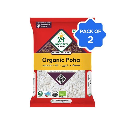 24 Mantra Organic White Poha - Pack of 2 Price - Buy Online at ₹154 in ...