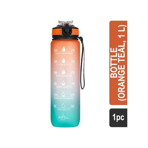 Solara Motivational Water Bottle (Orange Teal, 1 l) Price - Buy Online ...