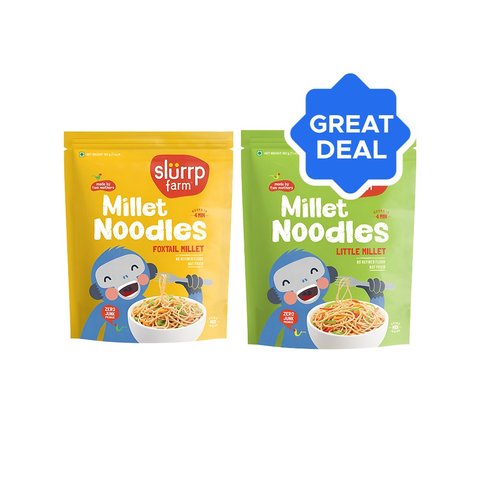 Slurrp Farm Foxtail Millet Noodles + Slurrp Farm Little Millet Noodles ...