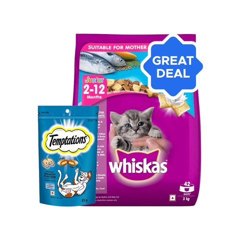 Temptations Crunchy - Savoury Salmon Flavour Cream Filled Cat Treat ...