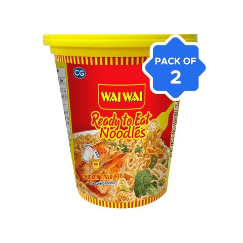 Wai Wai Ready To Eat Chicken Cup Noodles - Pack of 2 Price - Buy Online ...